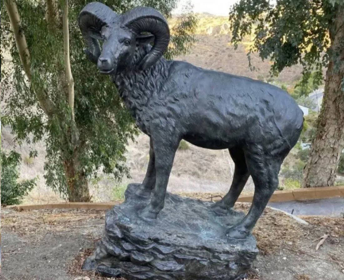 Life Size Bighorne Sheep Bronze Sculpture Auction