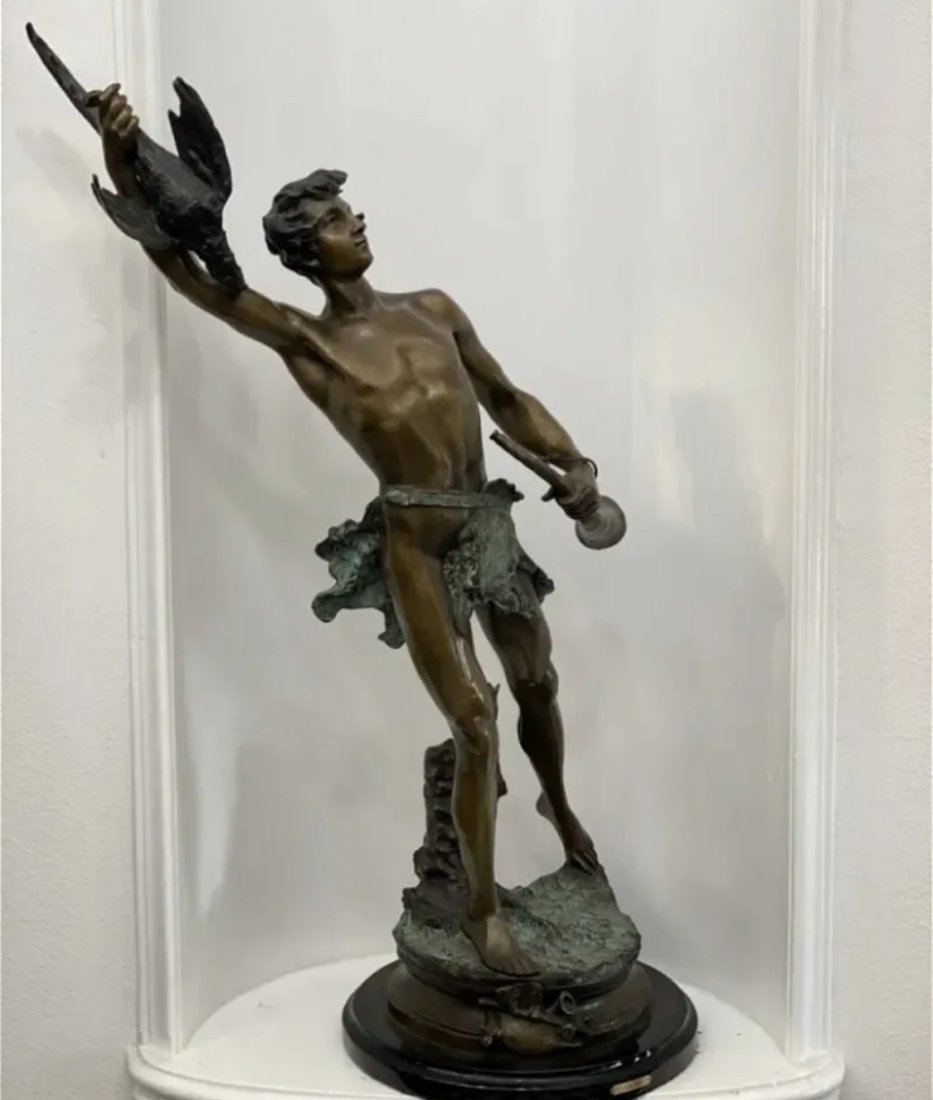 Acteon Greek Hunter Bronze Sculpture By Adrien Auction