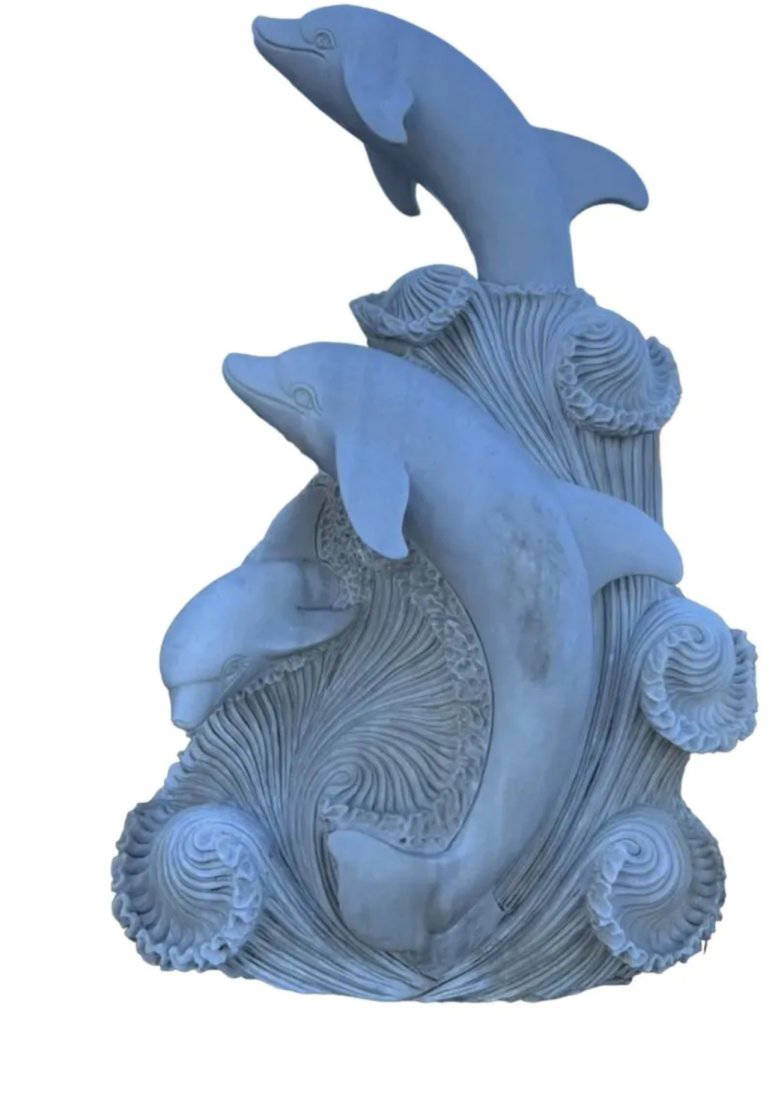 Life Size Marble Dolphis Sculpture Auction