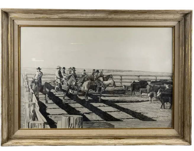1984 Western Pencil Drawing By Walt Johnston