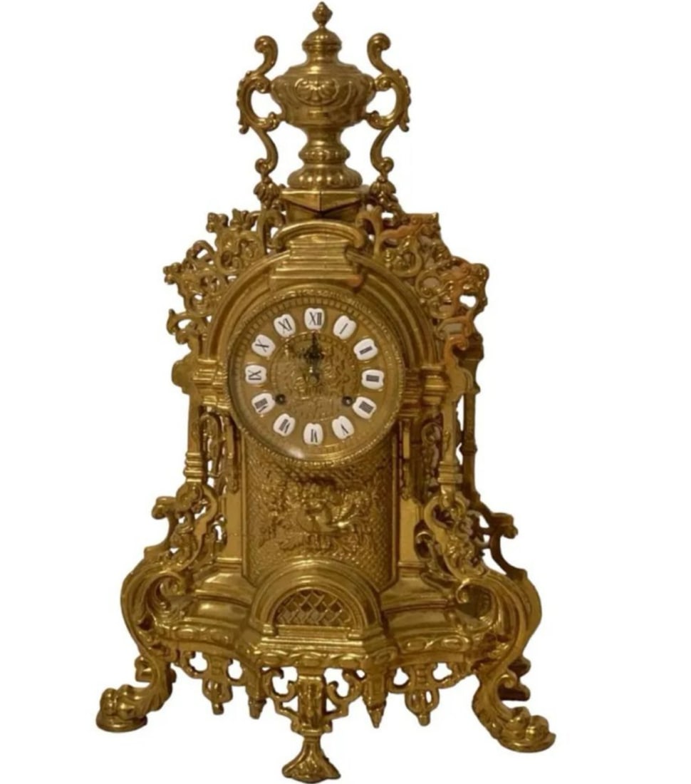 Imperial Italian Franz Hermle Italian German Brass Mantle Clock Auction