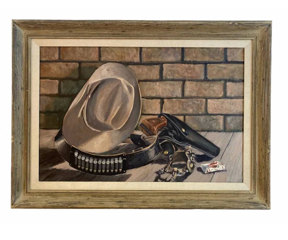 Buy Cowboy Hat Oil Painting By J. P. Wright | Global Networth Auctions In Ca