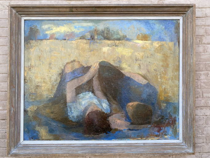 David Delafield Oil On Canvas Titled The Ring 1961