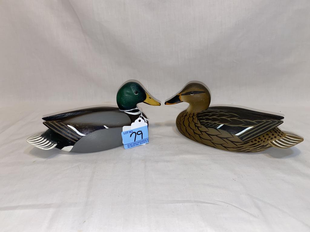 Pair Of Barry Fuchs Mallard Decoys Op