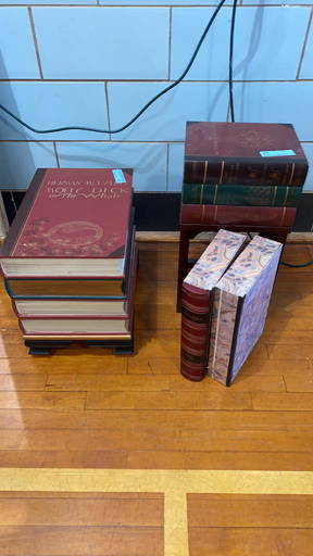Book Spline Side Table & Book Spline Box Lot