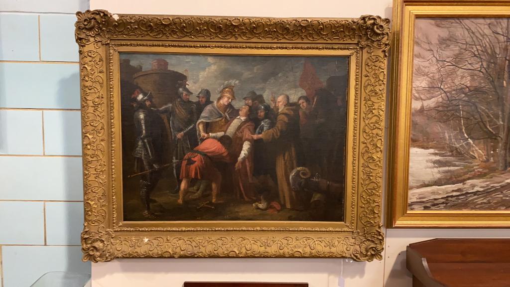 For Auction: ANTIQUE OIL ON CANVAS ATTRIBUTED TO RICHARD SAMUEL (#0379 ...