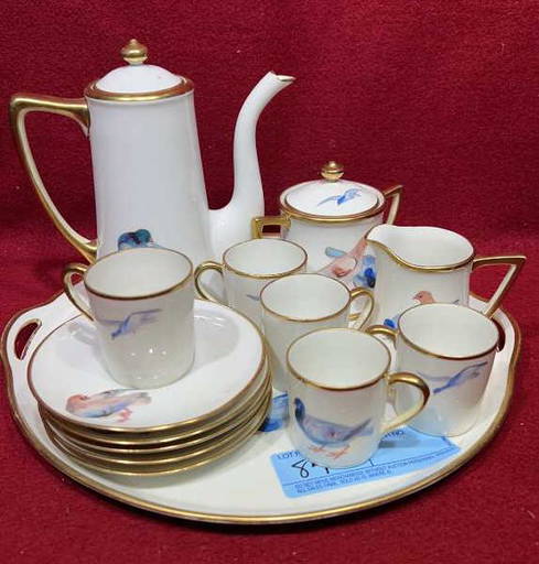 HAND PAINTED NIPPON TEA SET W/ PIGEONS (#0084) on Sep 25, 2022 | Russum ...