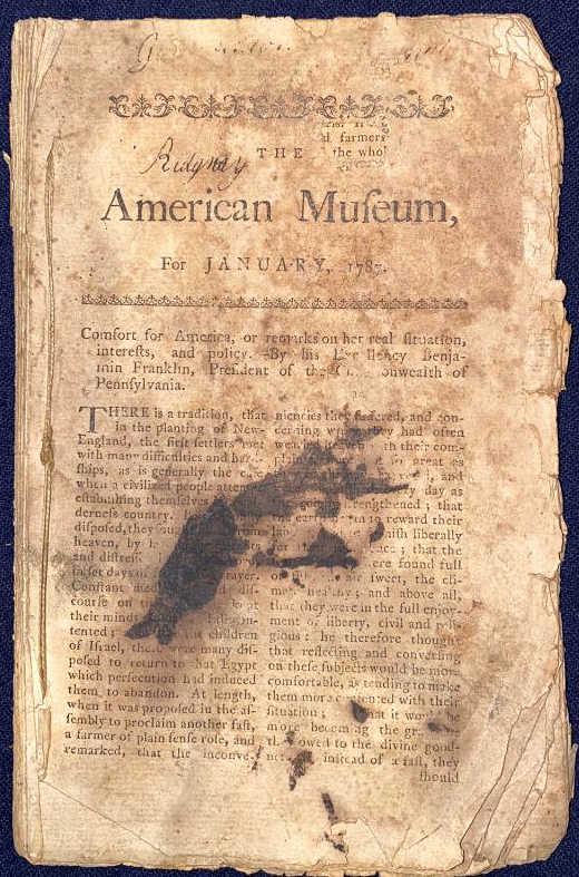 The American Museum For January, 1787 Magazine