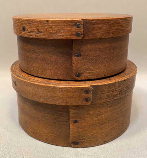 2 Antique Round Shaker Style Boxes