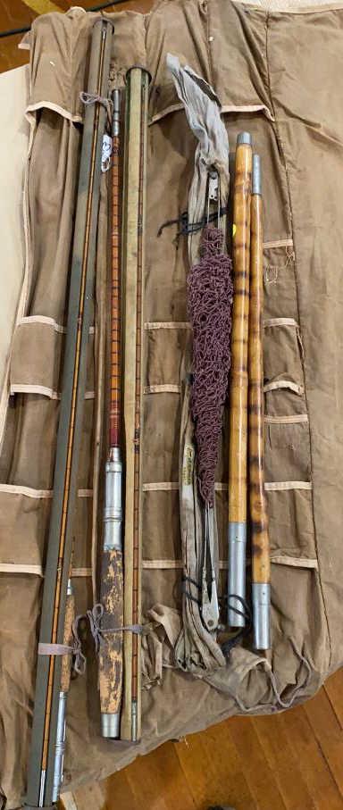 Complete Vintage Fly Fishing Set (2 Rods & Net)