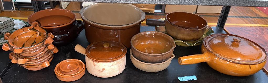 Large Lot Various Redware Pottery