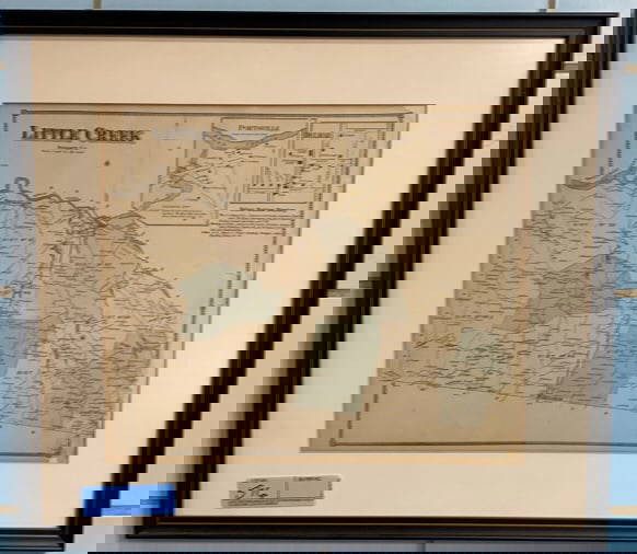 Antique Framed Map Of Little Creek, Delaware Auction