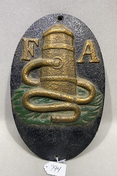 Antique Cast Iron Fire Plaque Auction