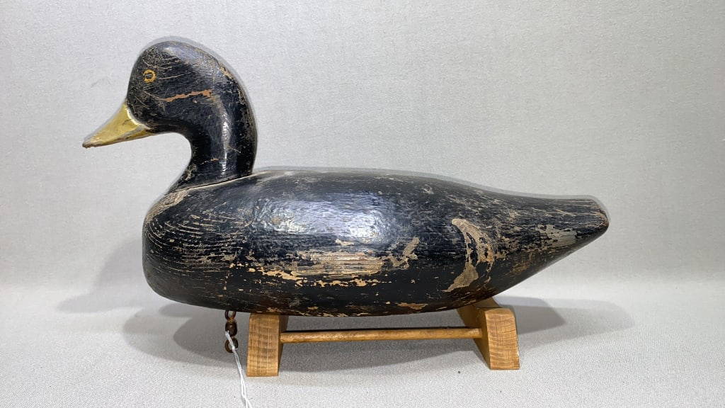 Hand Chopped Jesse Urie Black Duck Decoy Auction