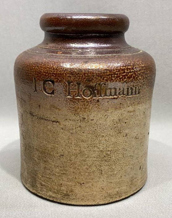 Ic Hoffman Signed Stoneware Jar Auction