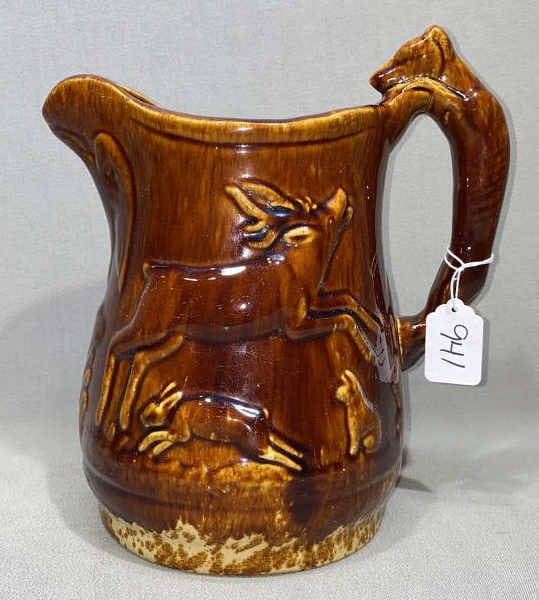 Antique Bennington Hound Pitcher Auction