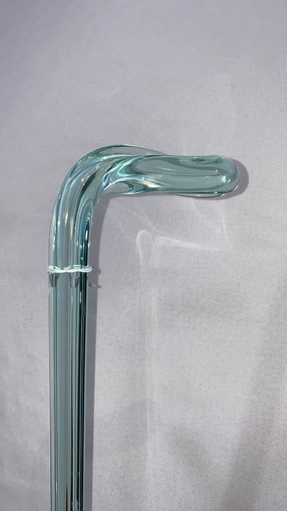 Antique Blue Hand Blown Twisted Parade Cane Auction