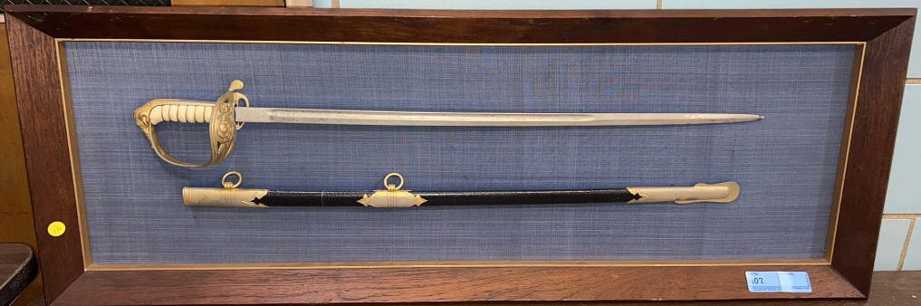 Framed Sword With Case Auction