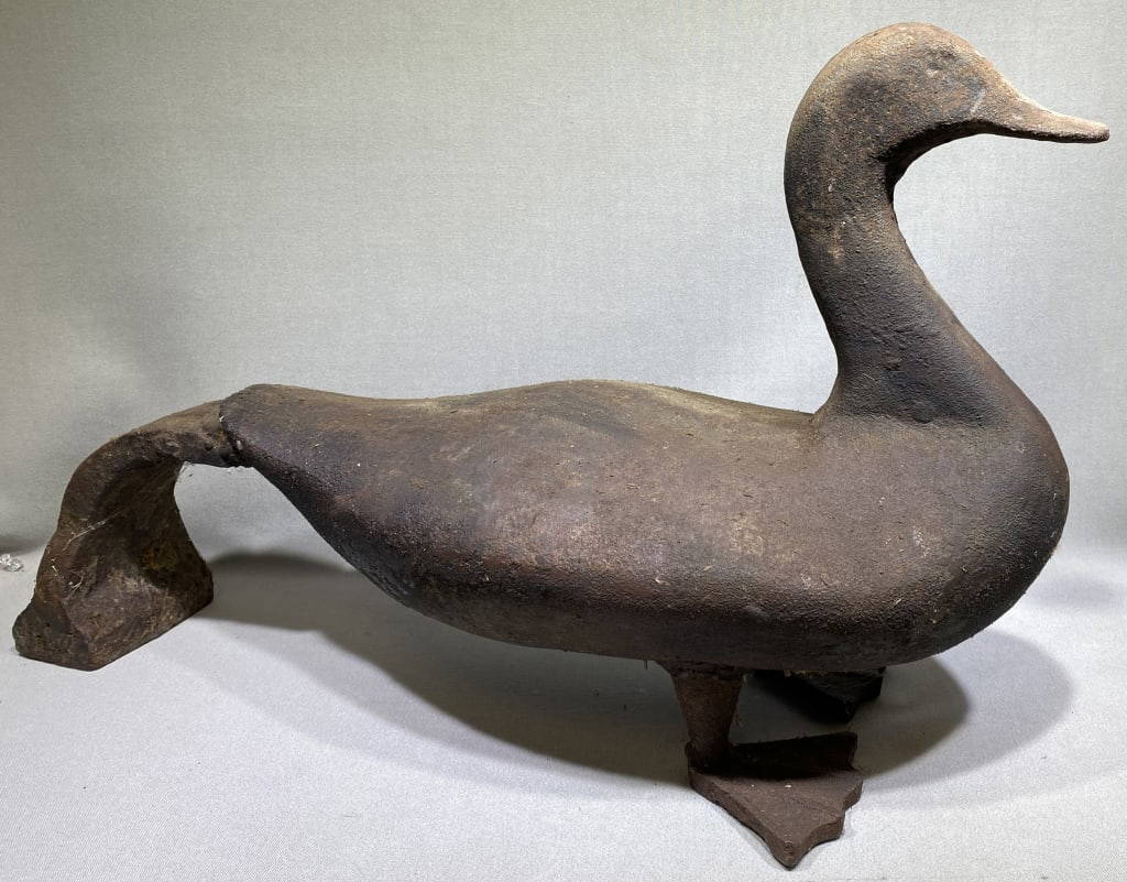 Holly Cast Iron Goose Andirons Auction