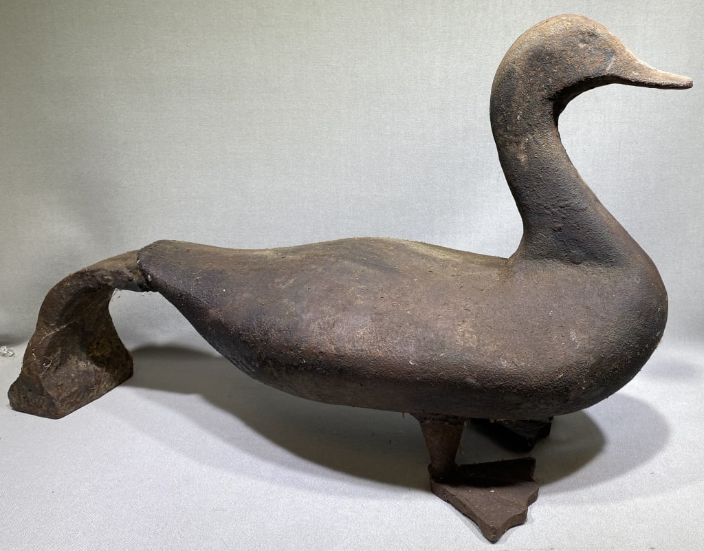 Holly Cast Iron Goose Andirons Auction
