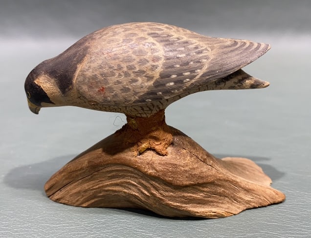 Carved Miniature Hawk On Base Auction