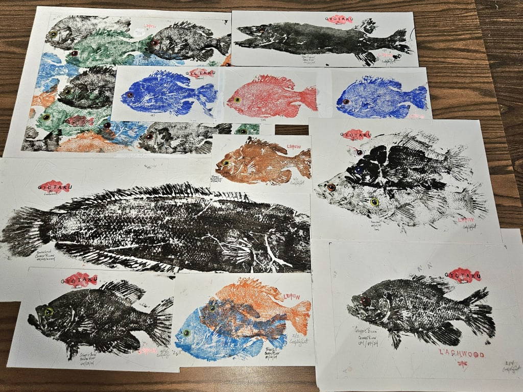 Collection Of Gyotaku Fish Rubbings Auction