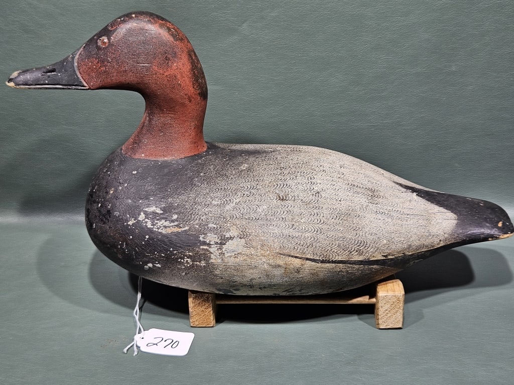 Double Branded Canvasback Drake Decoy Auction