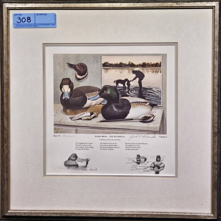 Jack Schroeder Ward Bro Print "72 Bluebills" Auction