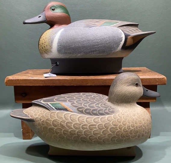 Pair Of Phil Babe Green-wing Teal Decoys Auction