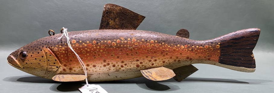 Large Orange Fish Decoy Auction