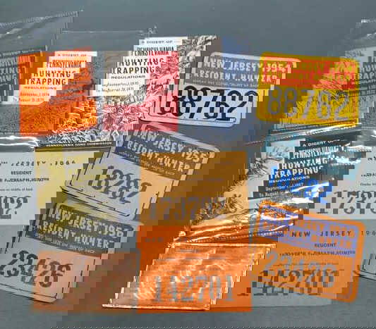 Vintage Hunting License Lot Auction