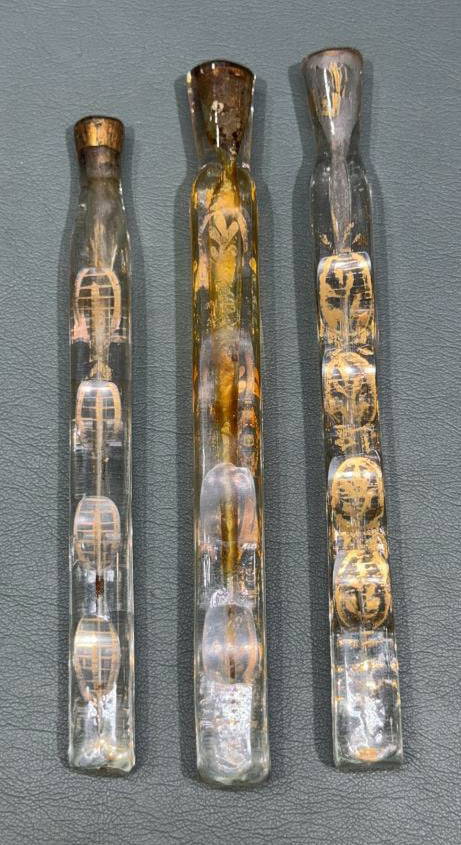 3 Antique Tear Catcher Bottles Auction