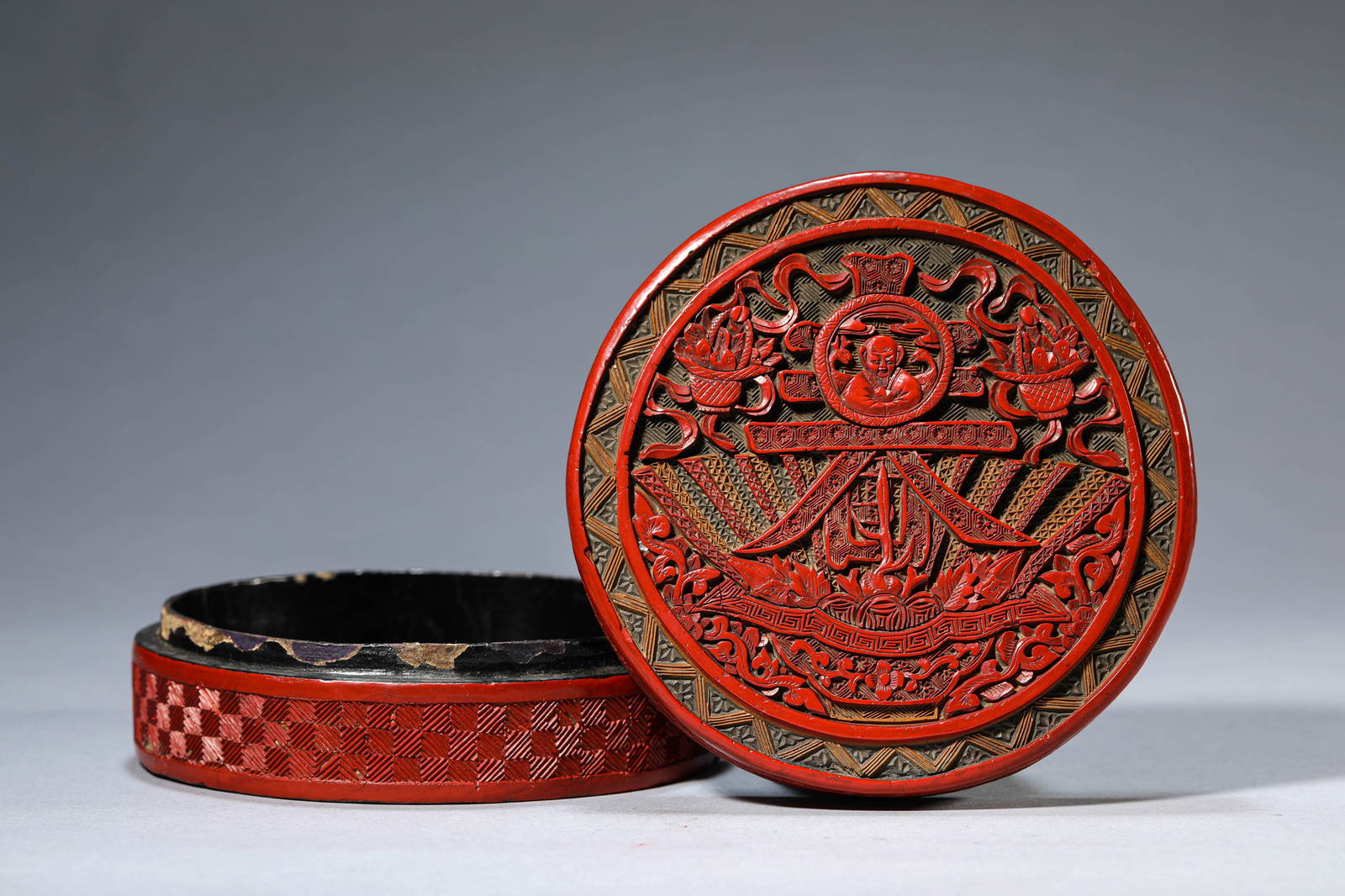 A Carved Lacquer Box And Cover Auction