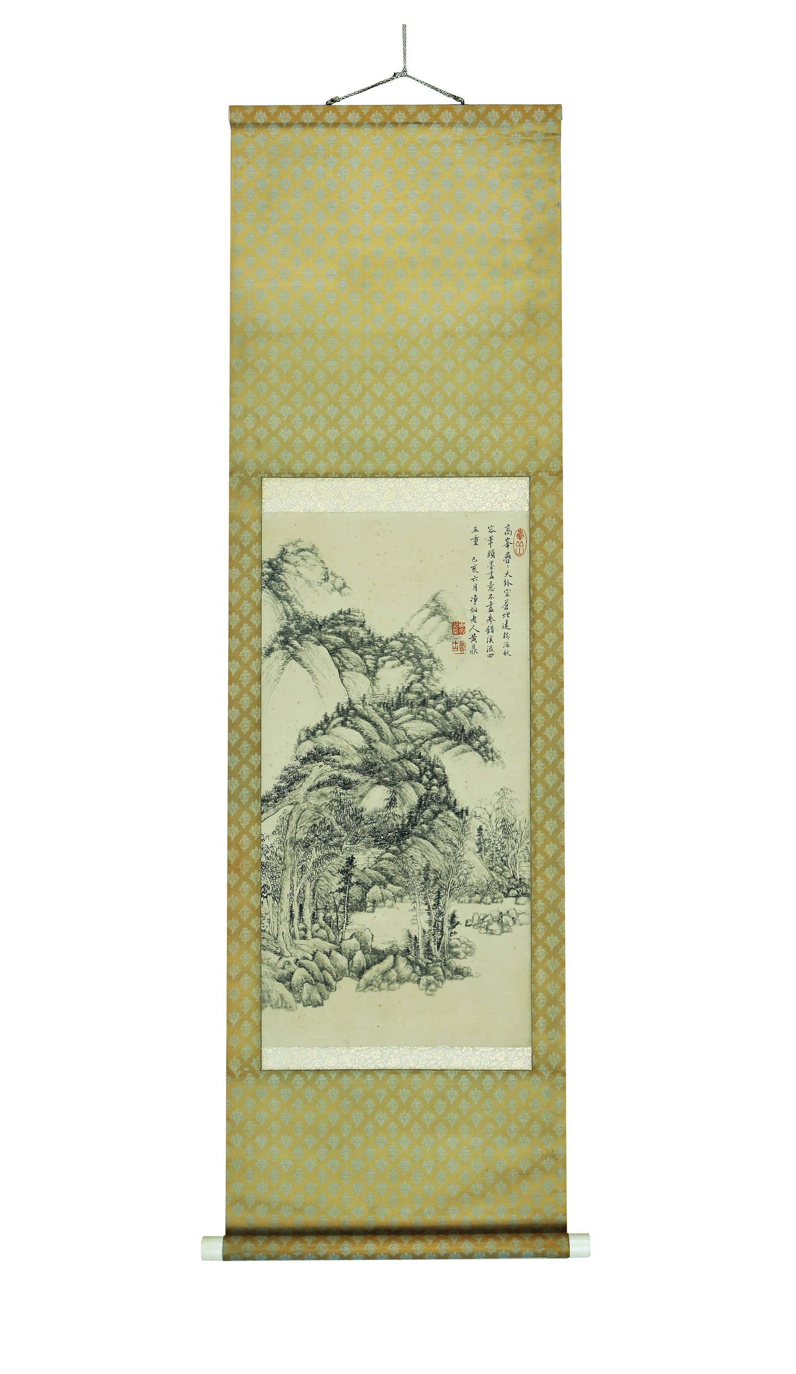 A Chinese Landscape Painting On Paper, Hanging Scroll, Huang Ding Mark ...