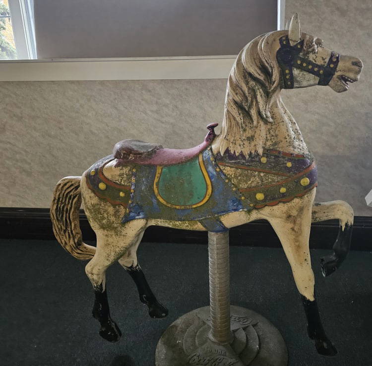 Antique Coca Cola Carousel Horse On Stand Provenance: Private Auction