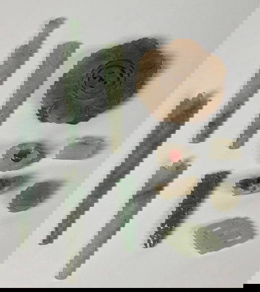 Assorted Carved Jade Buttons Please See Images For Details Regarding ...