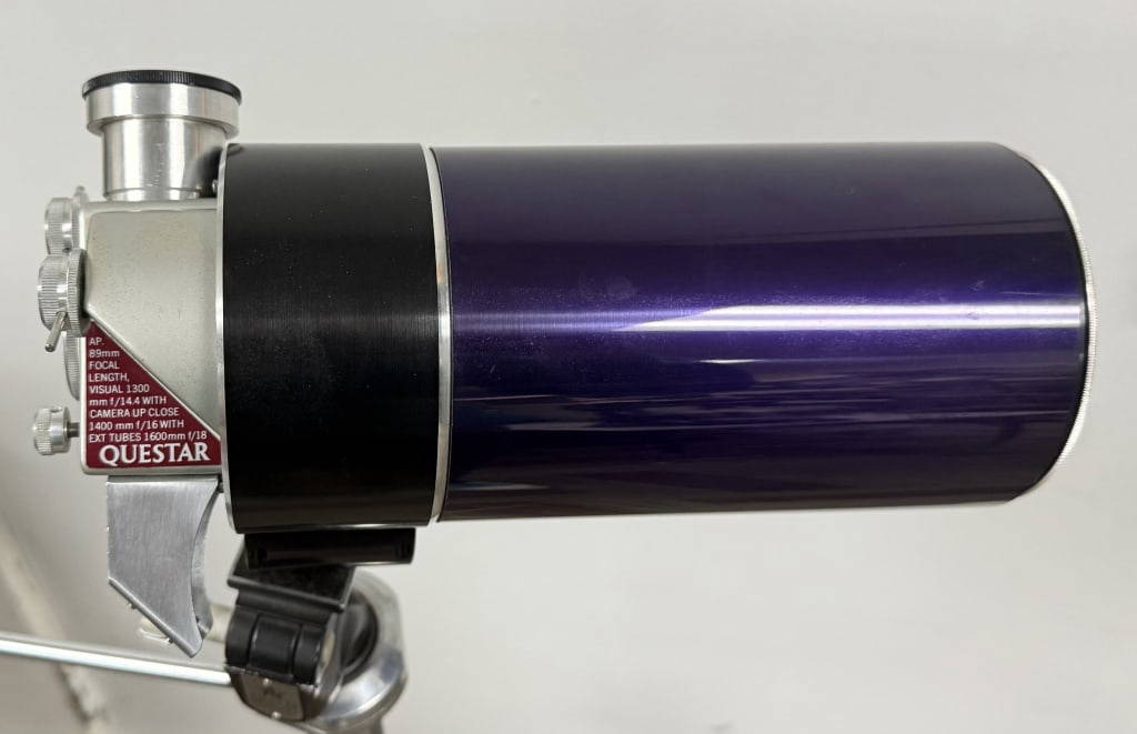 Questar 89mm 3.5 Inch Telescope And Tripod With Lens Cap. No Eye Pieces. 10 Inches By 4 Inches ...