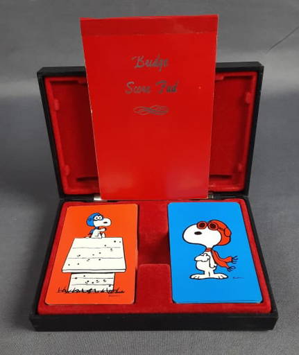 Vintage Peanuts Snoopy Bridge Playing Cards Set & Score Pad