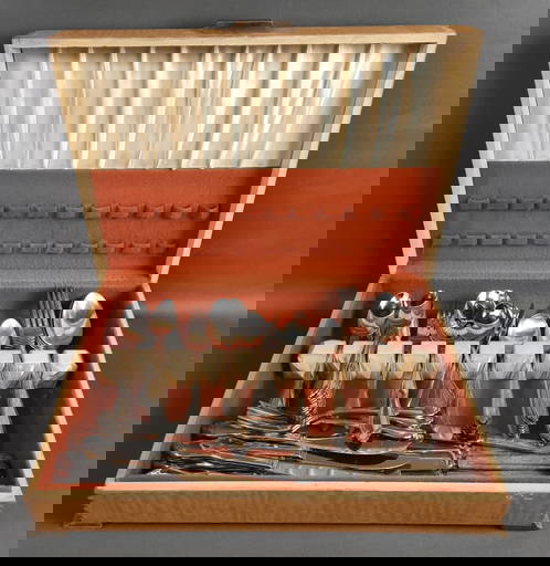 Assorted Flatware Set With Box Including Rogers Bro Silver Plate & Oneida Stainless