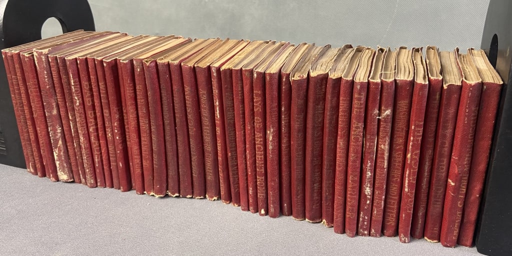 Antique Little Leather Library Books Set Of 41 Forty-one Miniature ...