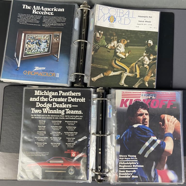 Vintage Football Magazines Two Binders Of Football World And Usfl ...