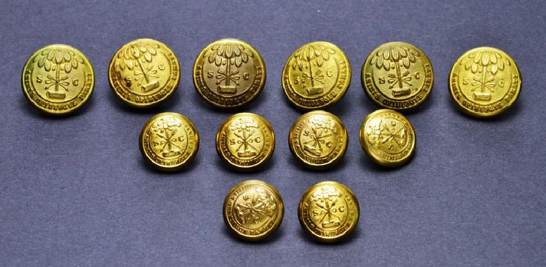 12 Confederate South Carolina Civil War Buttons H. T.