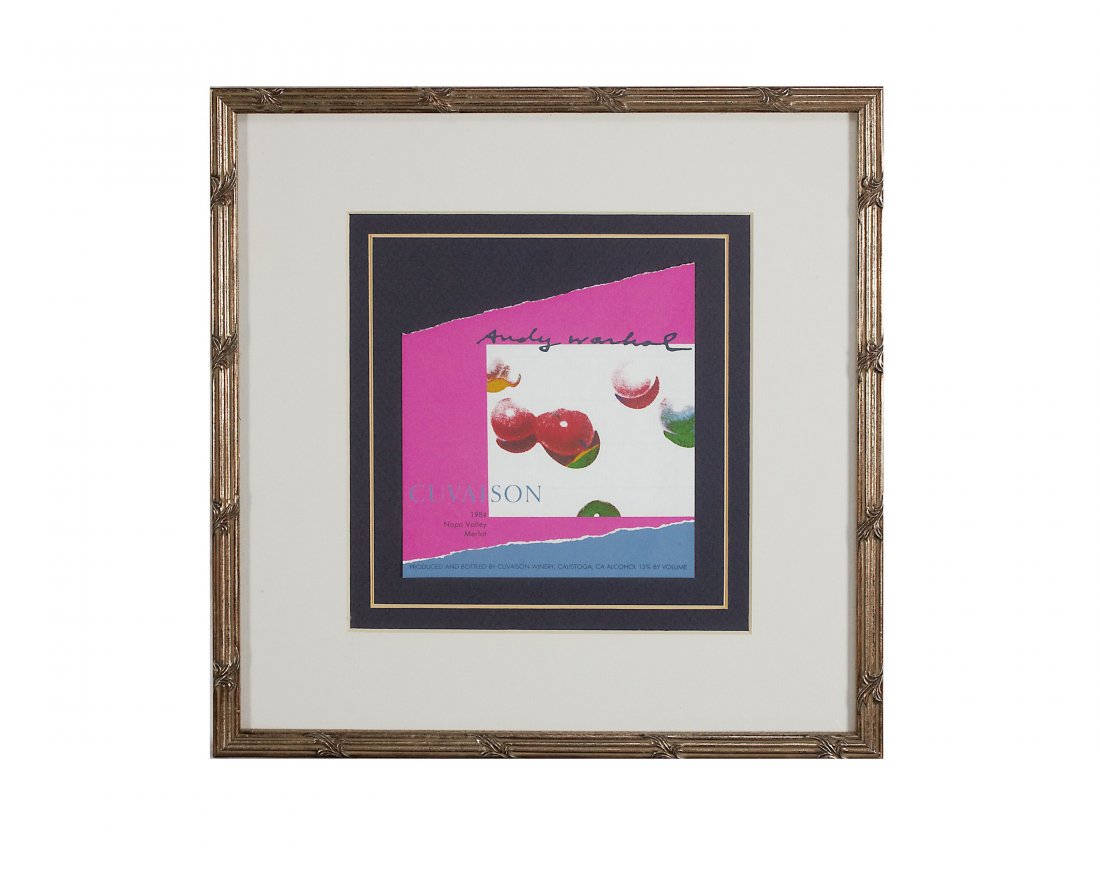 Andy Warhol Framed Wine Label