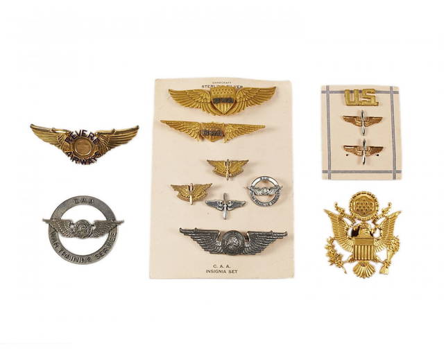 Us Military & Danecraft Caa Flight Airways Pins & Wings