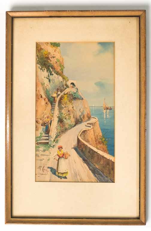 G. Cano? Watercolor Painting of Napoli, Italy