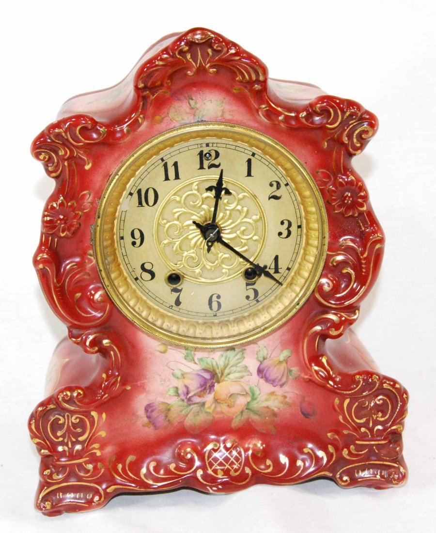 Antique Porcelain Waterbury Clock, Parlor No 92, 1891