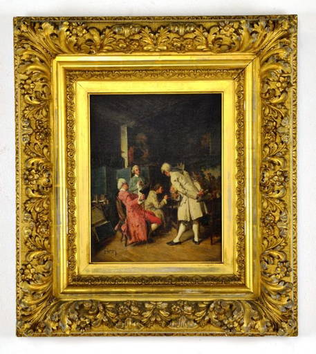 Antique Oil On Canvas, Listed Artist, J. Lepage