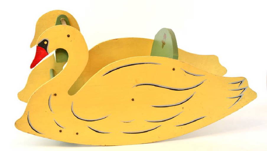 Vintage Toy Swan Rocker By Mengel Playthings
