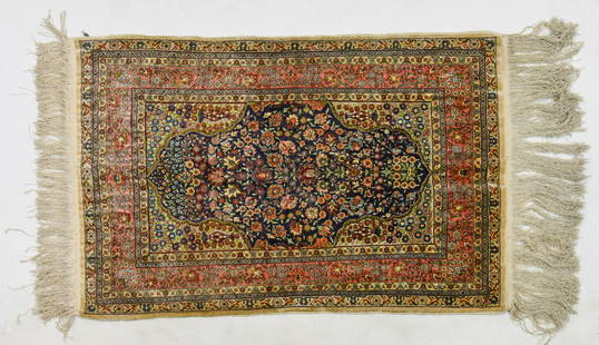 Very Fine Silk Persian Qom Oriental Rug W/tight Knots