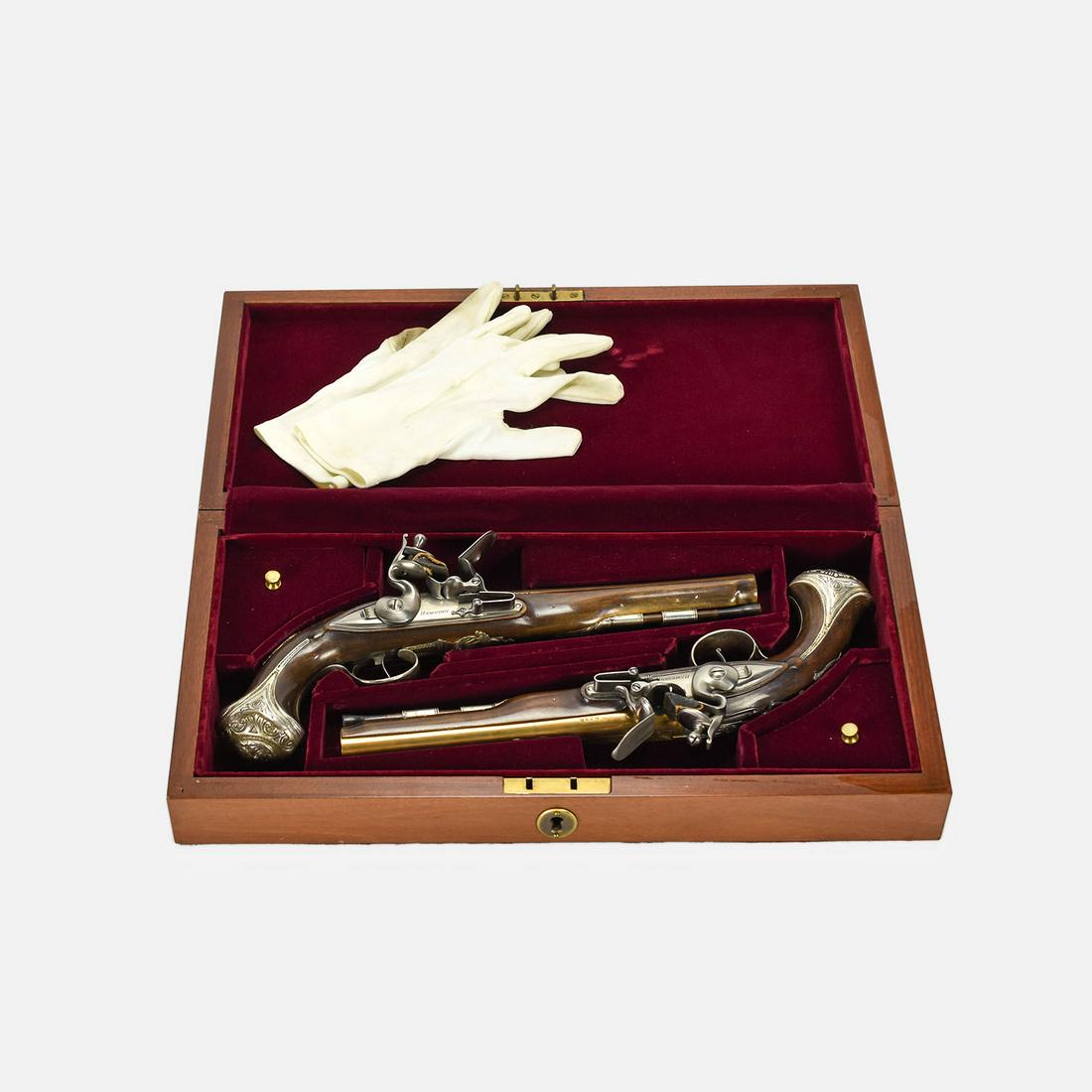 U.s.h.s. George Washington Cased Flintlock Pistols